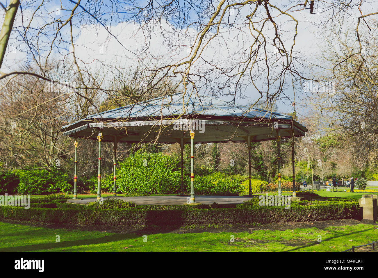 DUBLIN, IRELAND - February 17th, 2018: detail of St Stephen's Green ...