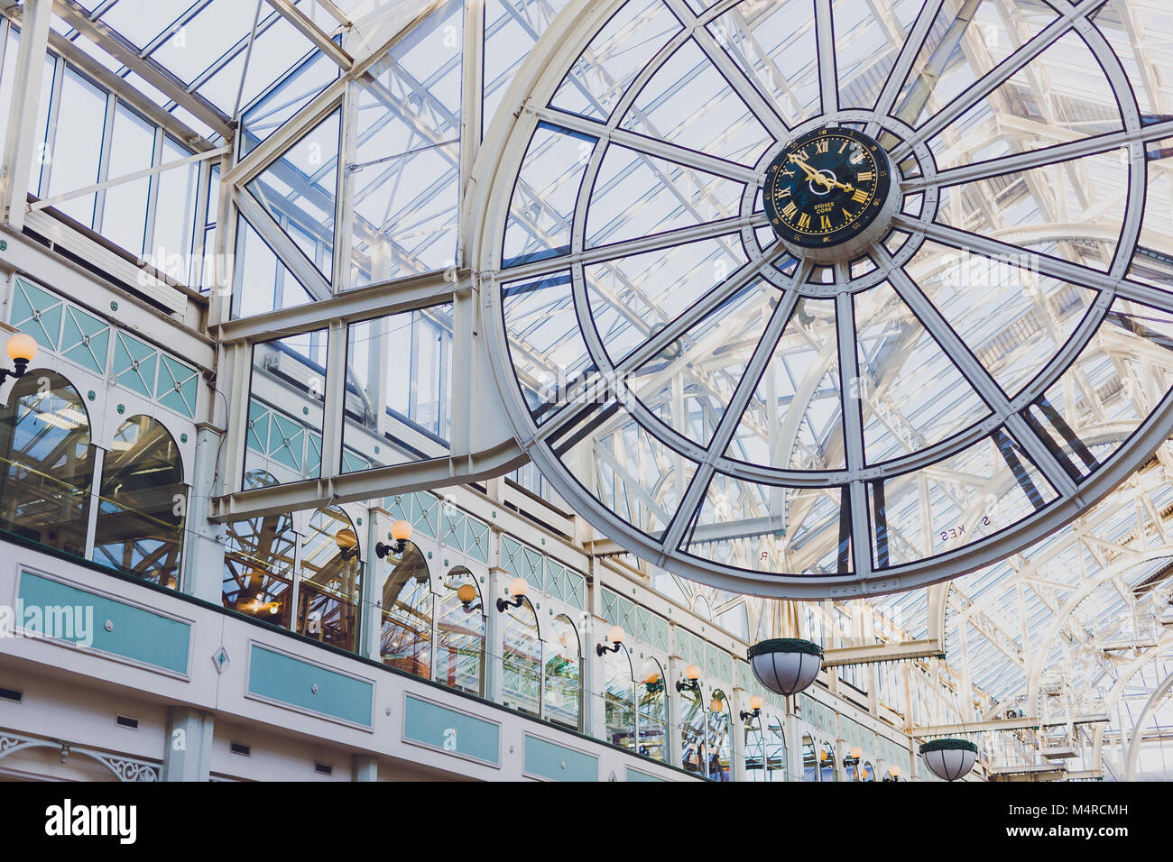 DUBLIN, IRELAND - February 17th, 2018: the clock inside of Stephen's ...