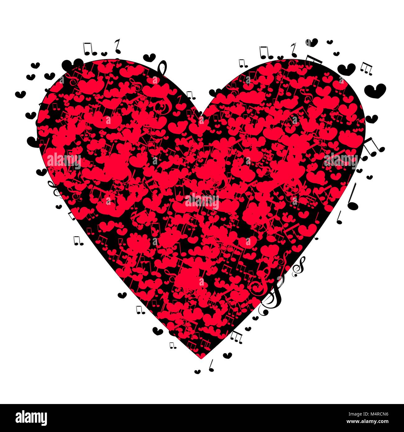Heart shape musical notes pattern hi-res stock photography and images ...