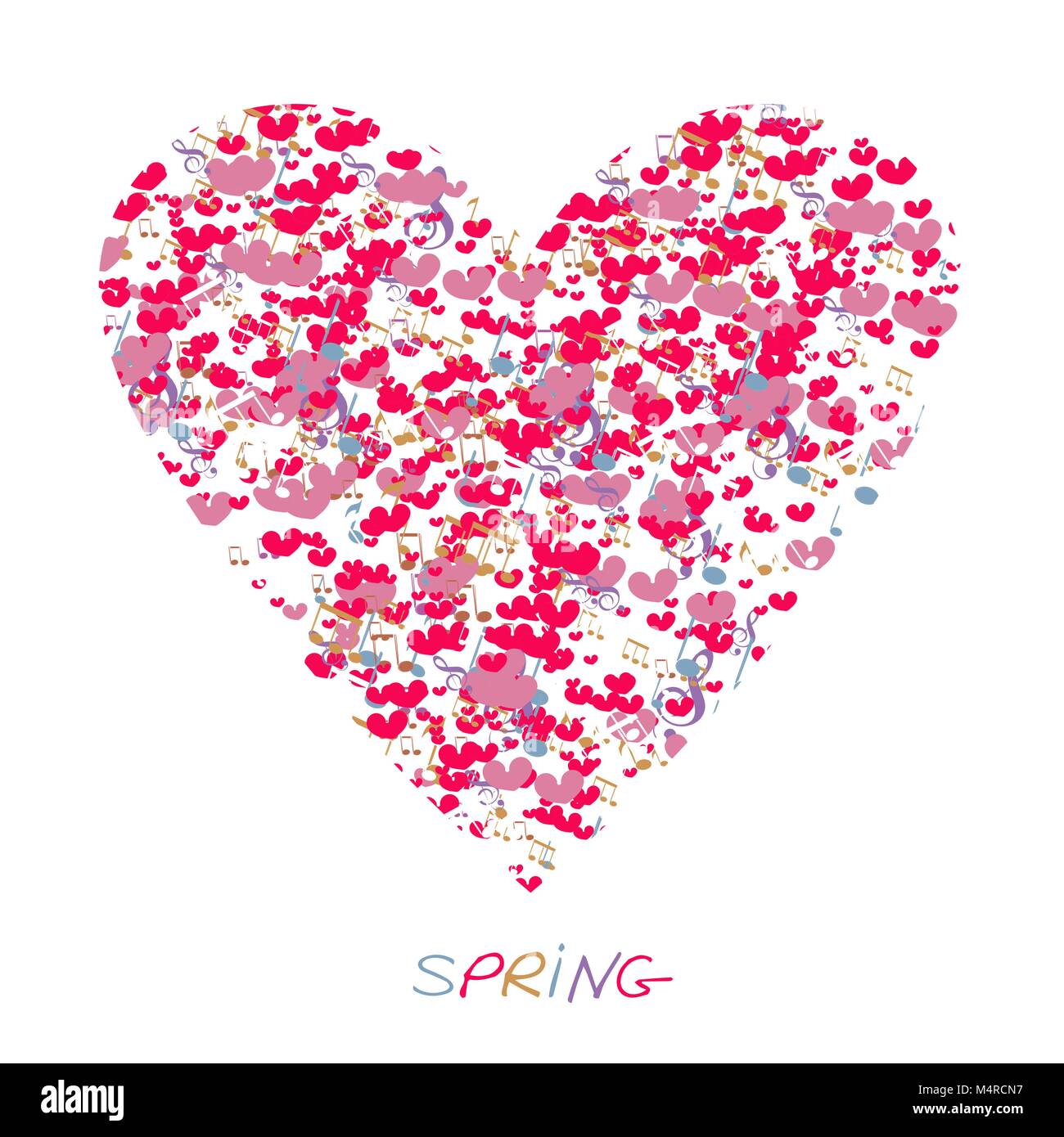 Love spring. Heart love with notes Stock Vector Image & Art - Alamy