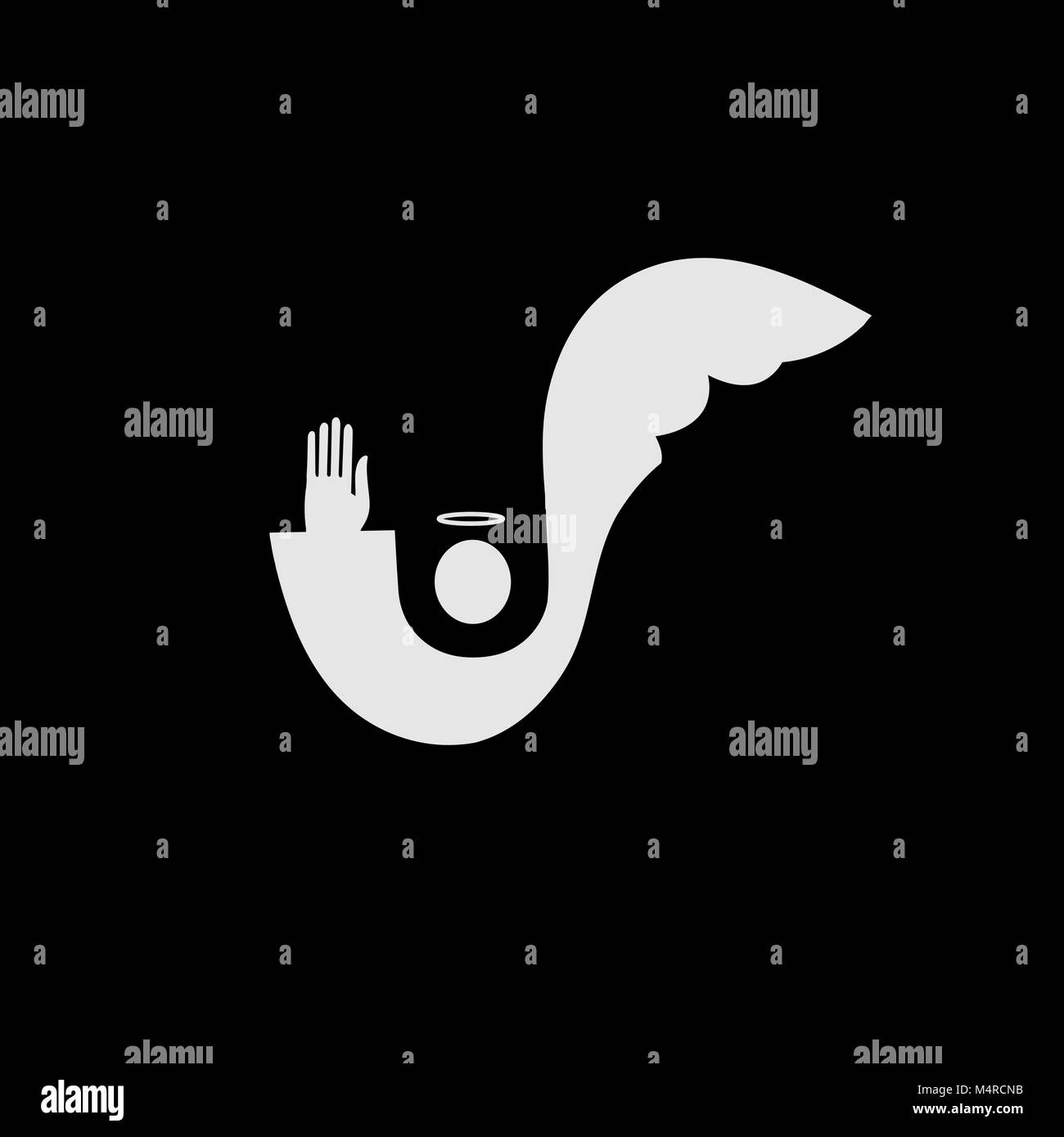 Christmas angel white outline Stock Vector Images - Alamy