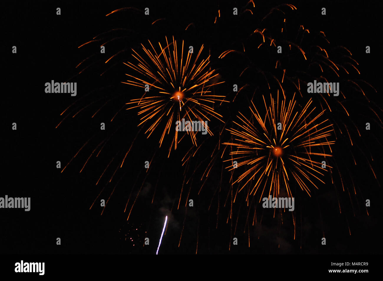 orange fireworks in the night Stock Photo - Alamy