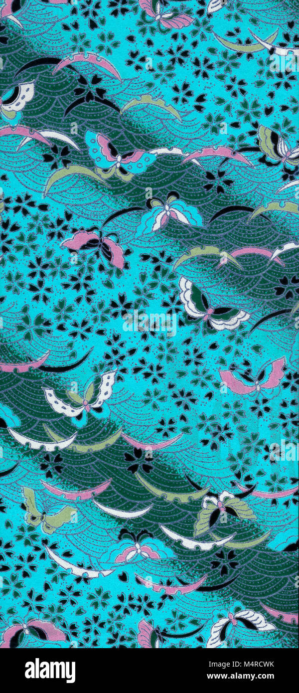 Japanese paper with traditional ornaments Stock Photo - Alamy