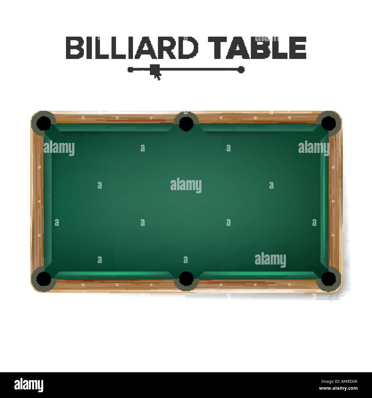 Empty Billiard Table Vector. Green Game Snooker Table. Top View ...