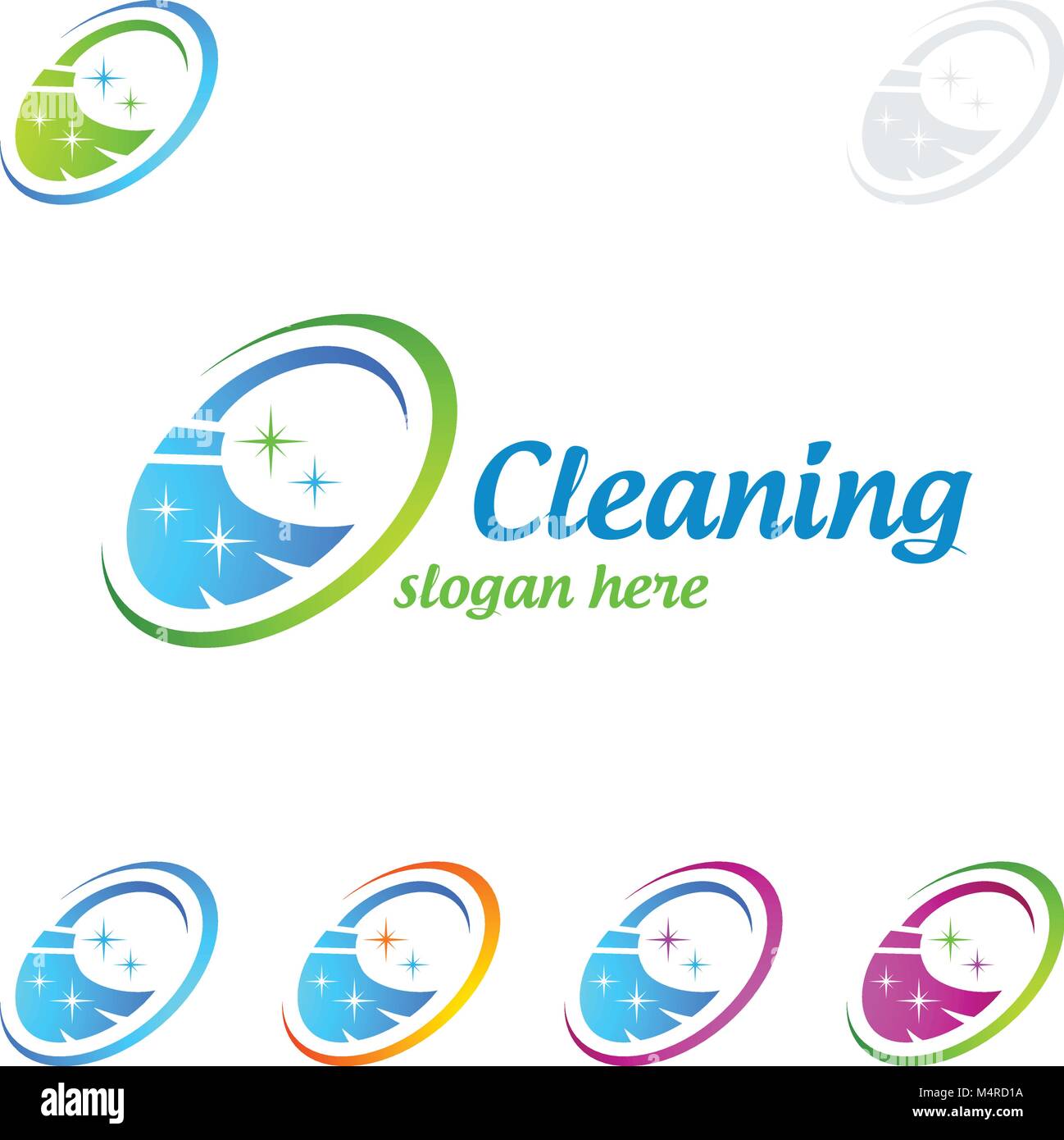 Cleaning Service vector Logo design, Eco Friendly Concept for Interior ...