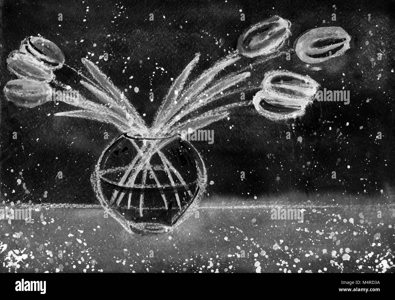 Leaves in air background Black and White Stock Photos & Images - Alamy