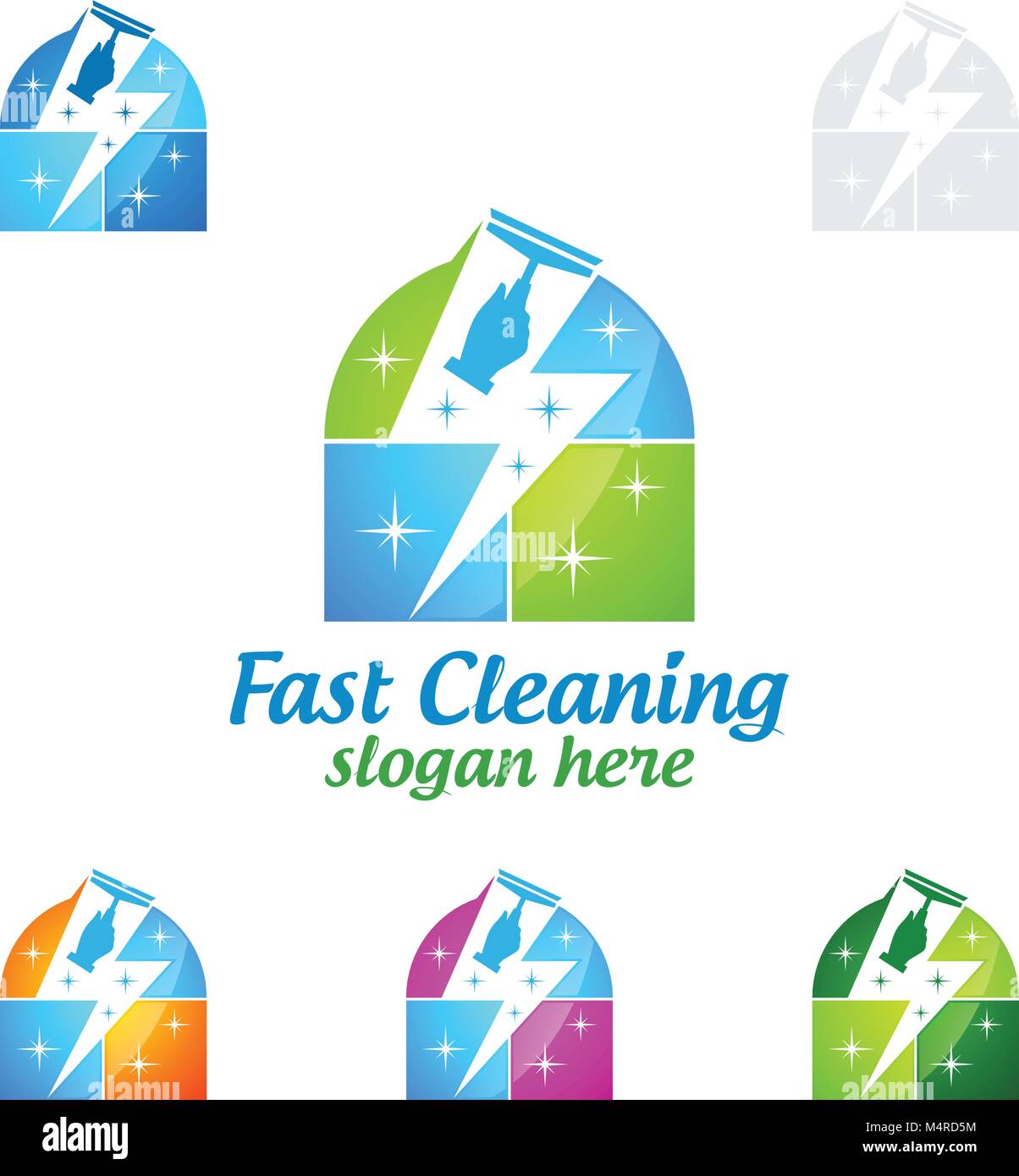 Fast Cleaning Service vector Logo design, Eco Friendly Concept for ...