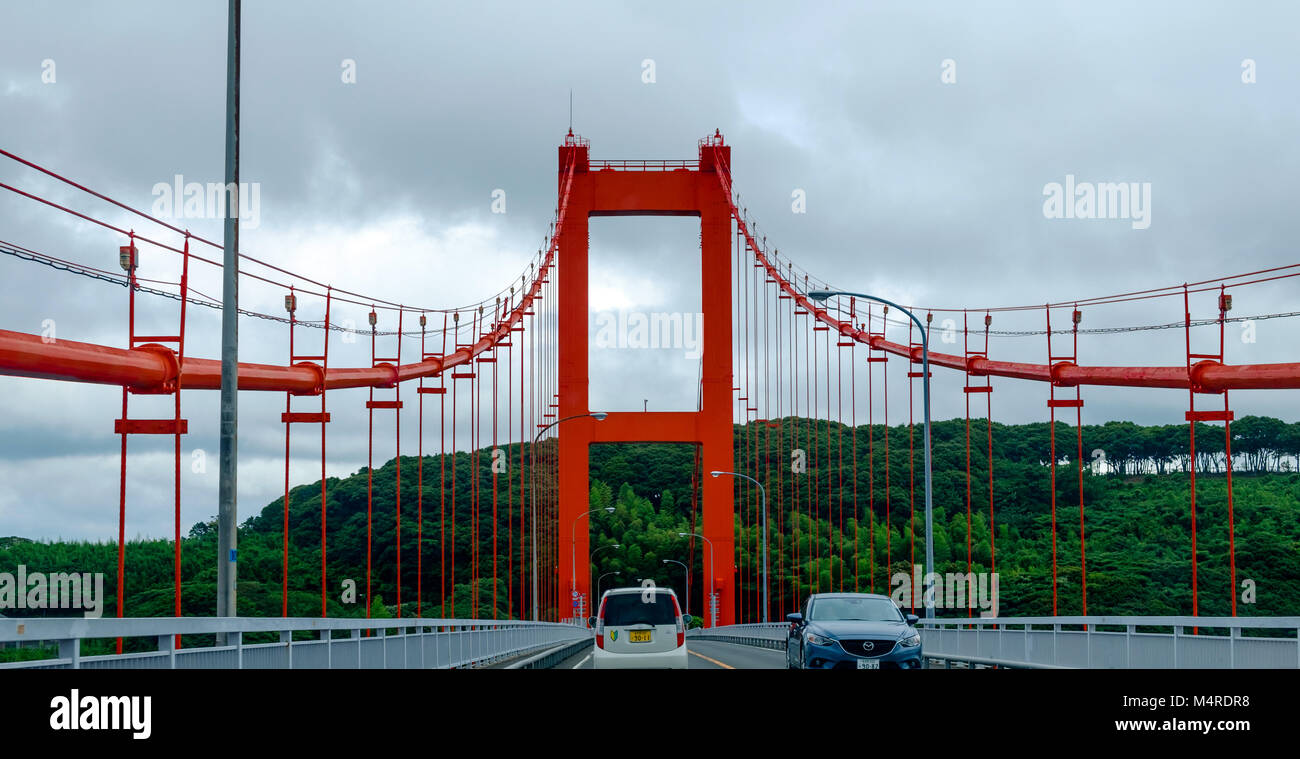 Hirado bridge which connects the islands of Hirado and Kyushu, Nagasaki ...