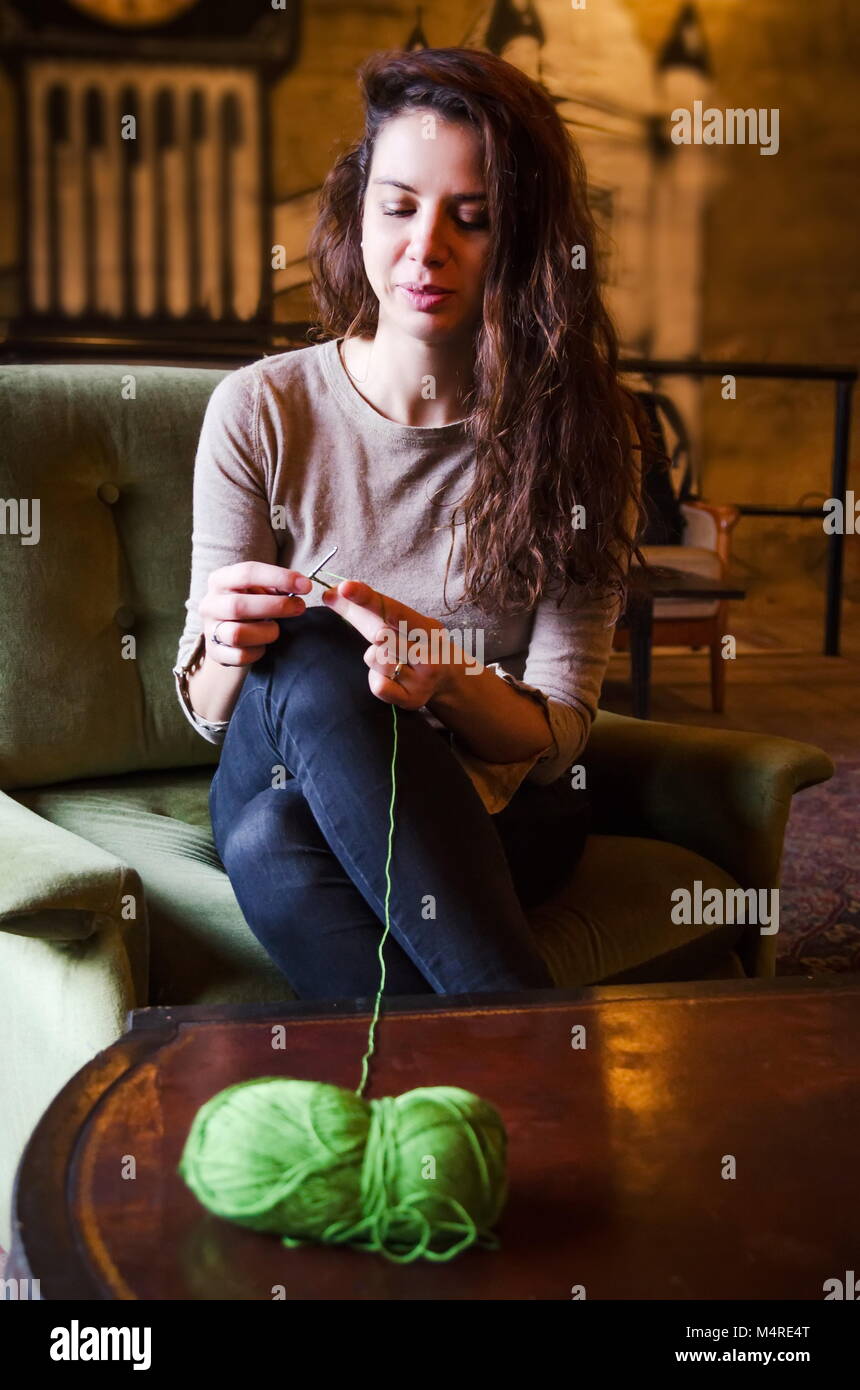 Girl crocheting hi-res stock photography and images - Alamy