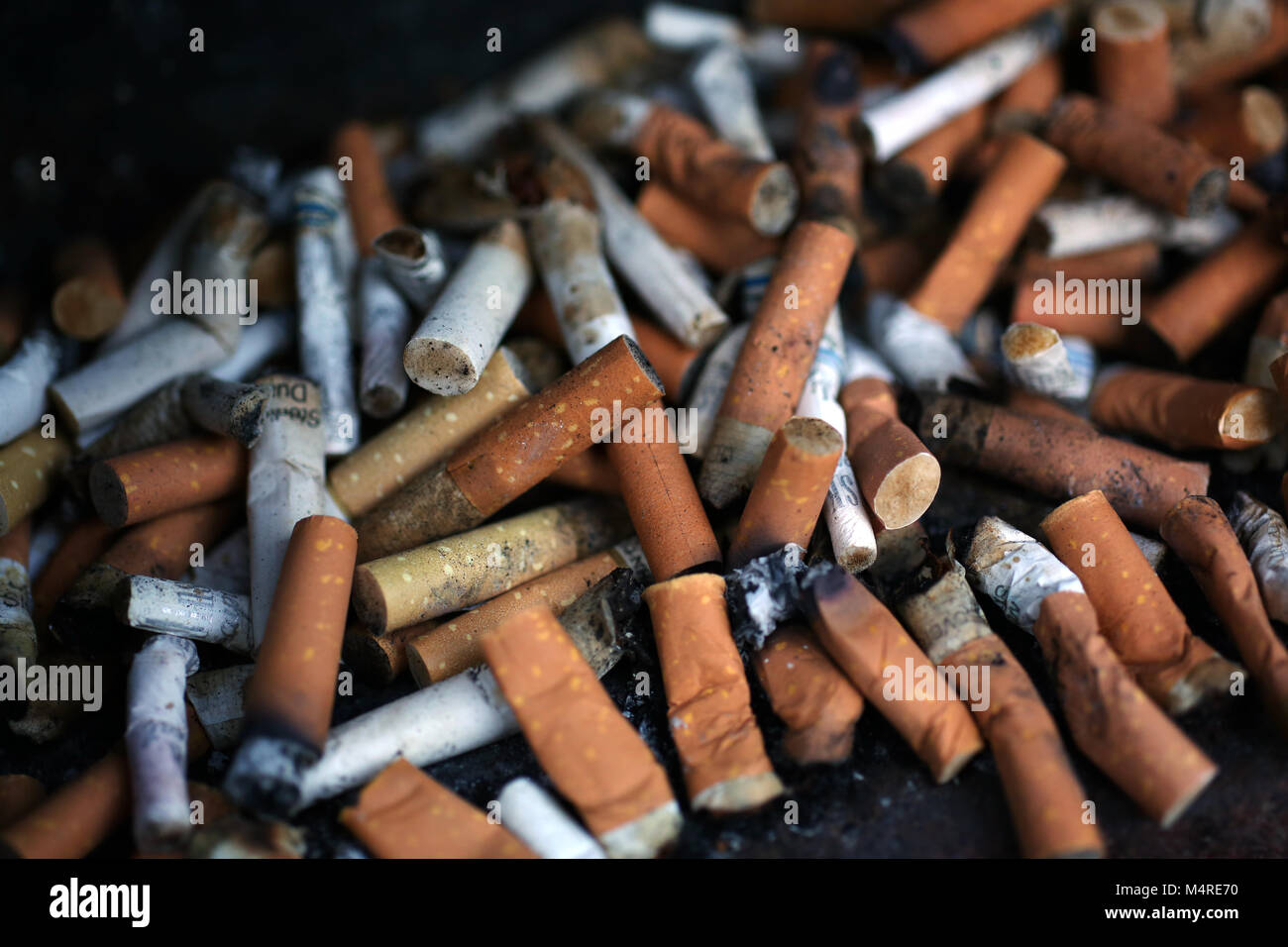 A load of used cigarettes pictured in Southsea, Portsmouth, UK Stock ...