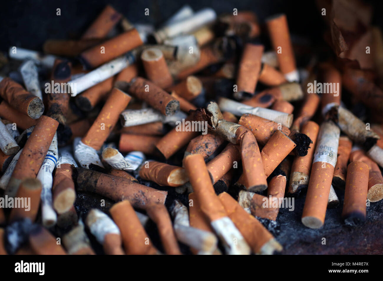 A load of used cigarettes pictured in Southsea, Portsmouth, UK Stock ...