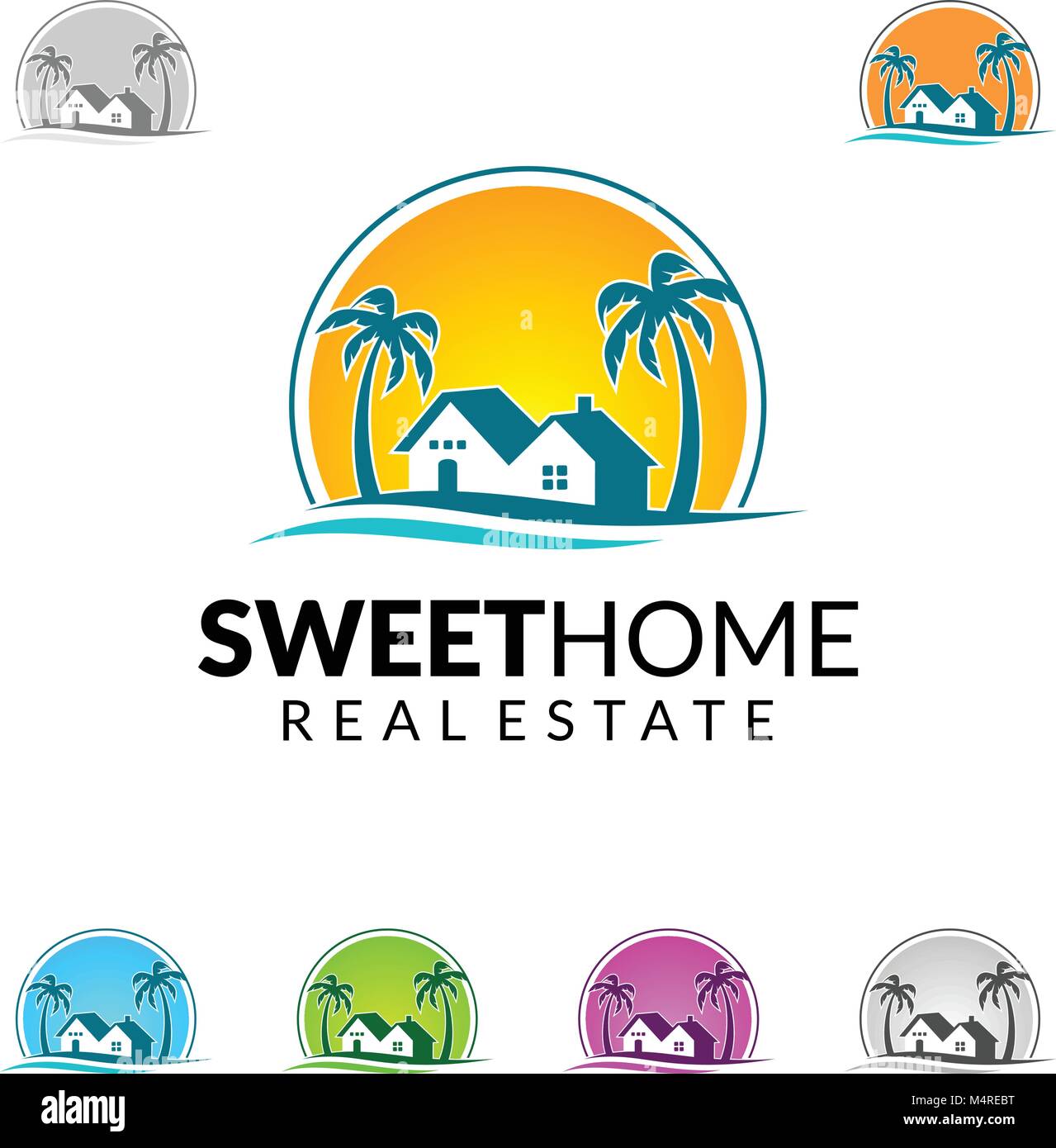 Real estate Logo, with home and house vector logo design Stock Vector ...