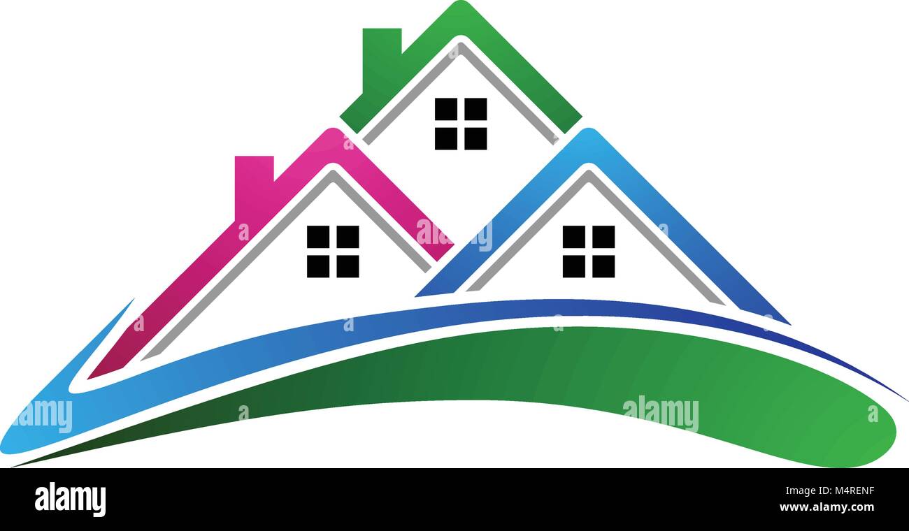Real estate Logo, with home and house vector logo design Stock Vector ...