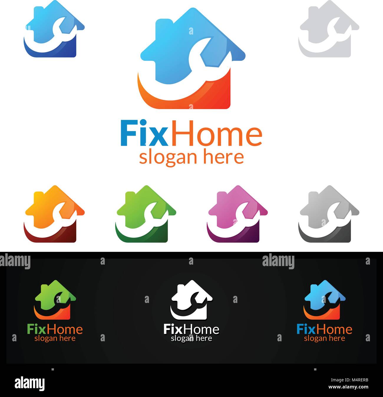 Fix Home Logo, represented for interior or exterior design Stock Vector ...
