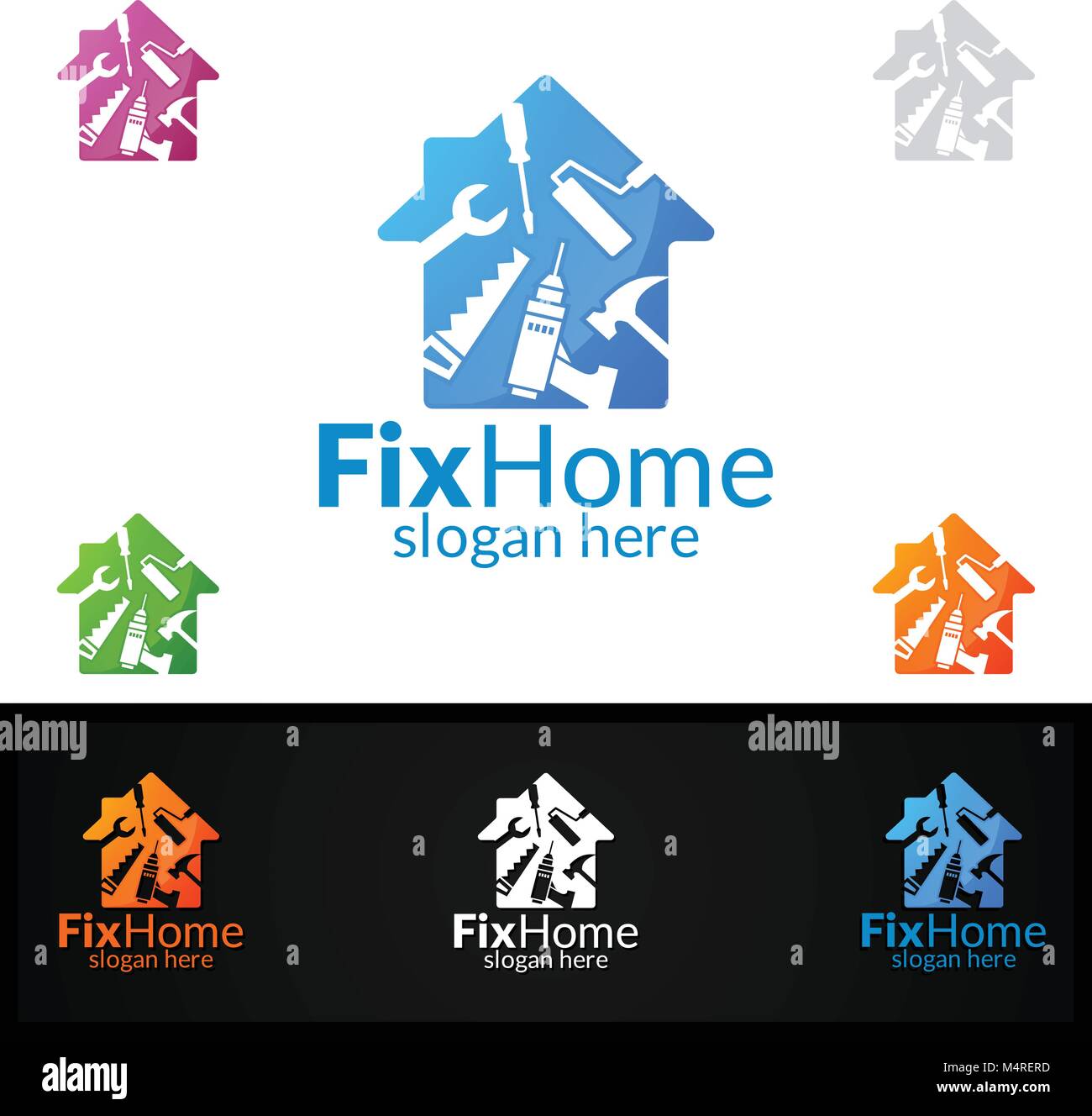 Exterior repair Stock Vector Images - Alamy