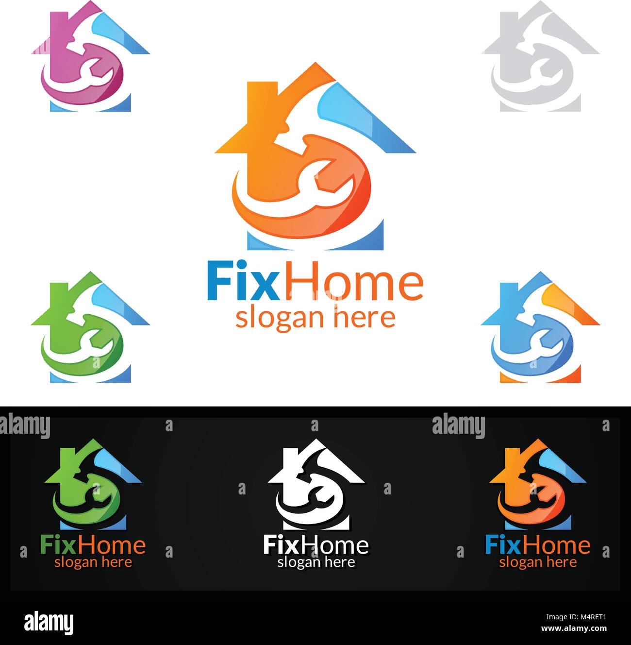 Fix Home Logo, represented for interior or exterior design Stock Vector ...