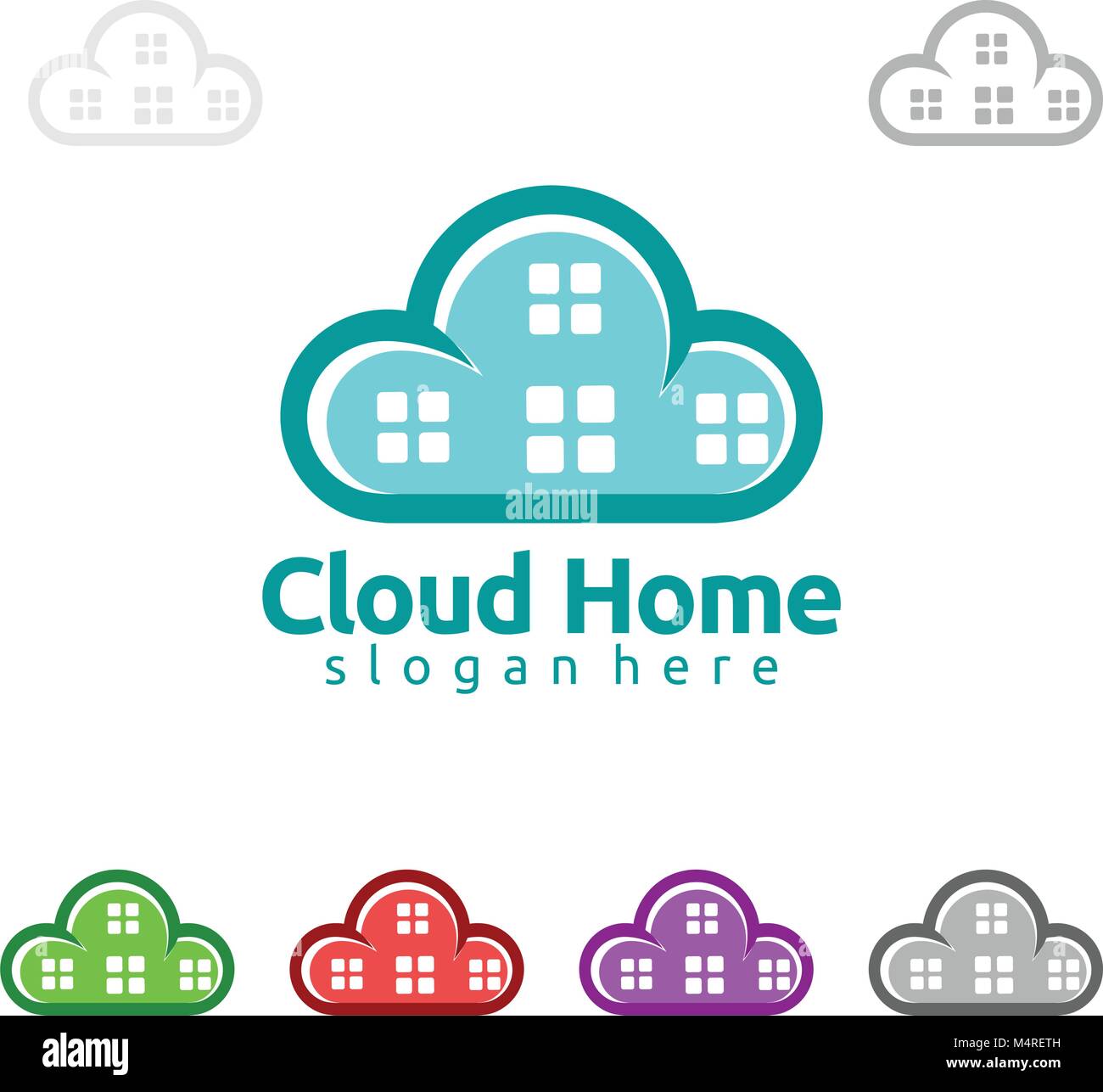 Cloud Home Logo ,Represented Hosting,Internet or Server Stock Vector ...