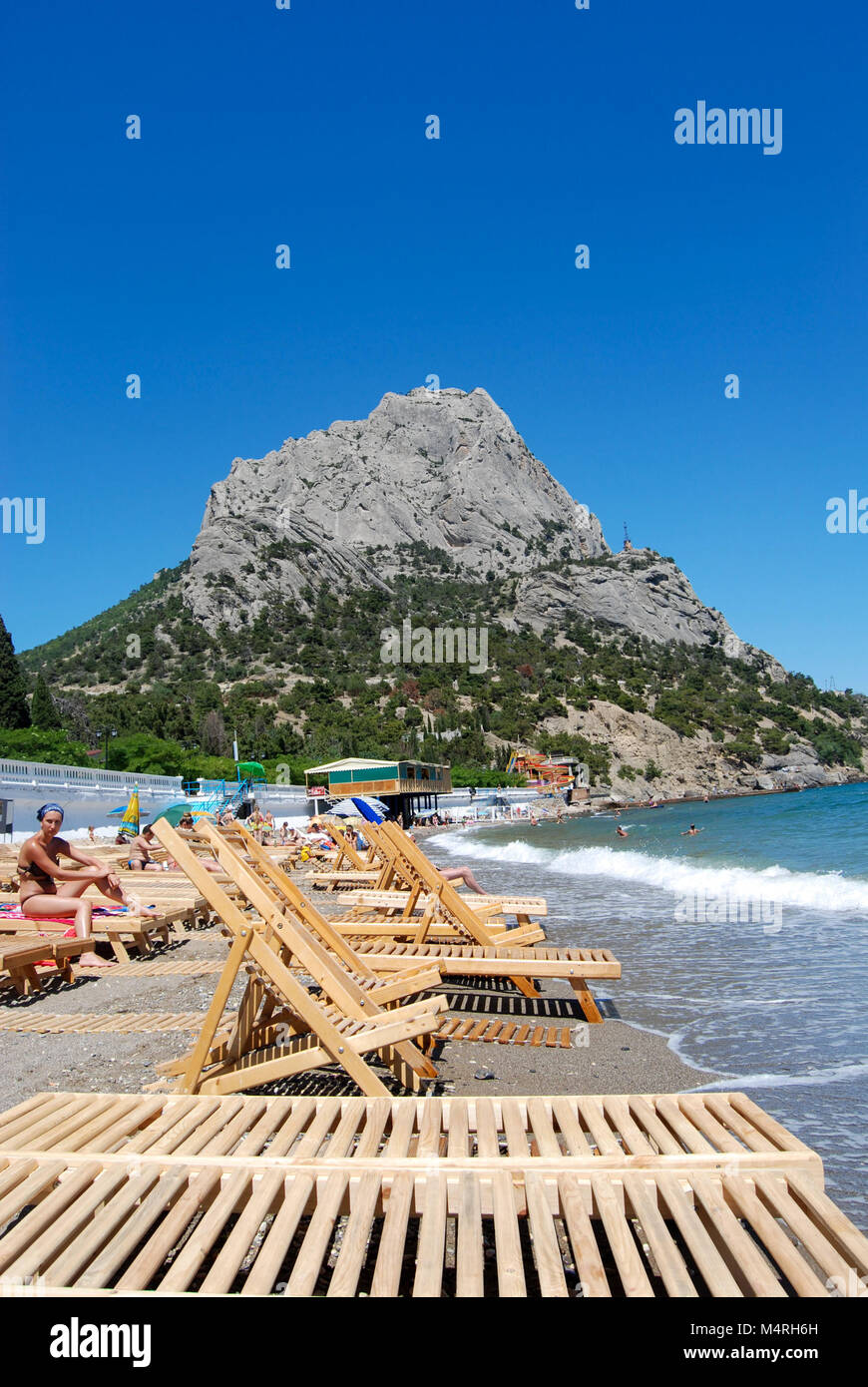 Mountain Falcon (Sokil) and people at the Novyi Svit - Новый Свет (New ...