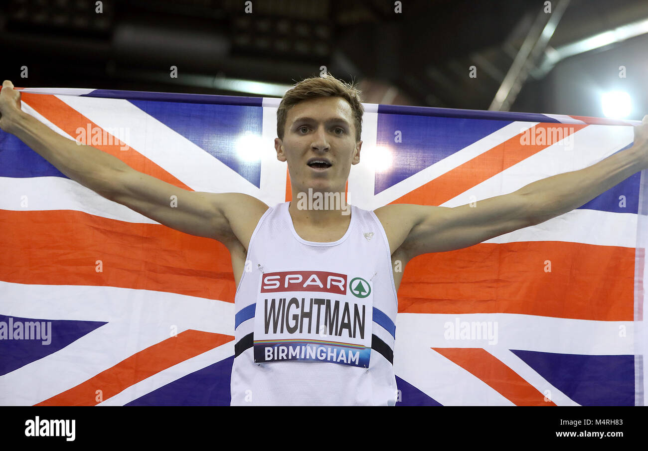 Jake Wightman celebrates winning the Men's 1500m during day one of the ...