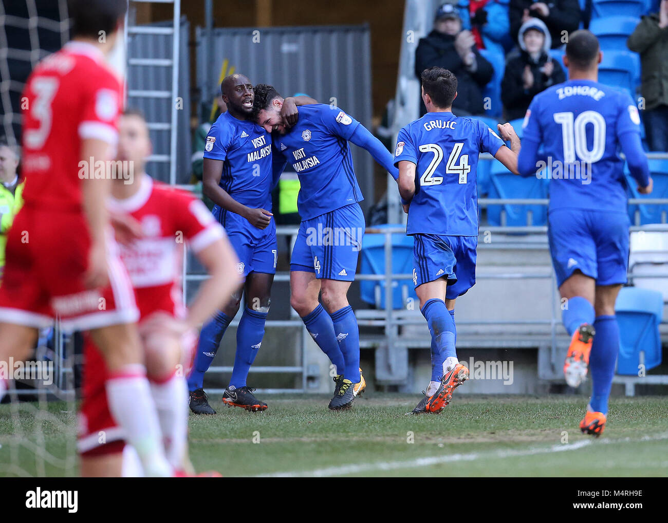 Sean morrison celebrate morrisons first goal game hi-res stock ...