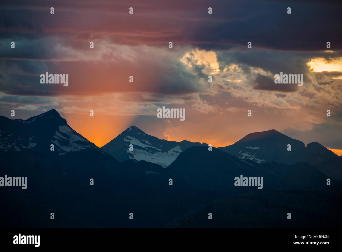 Mountain Range- Sunset Stock Photo - Alamy
