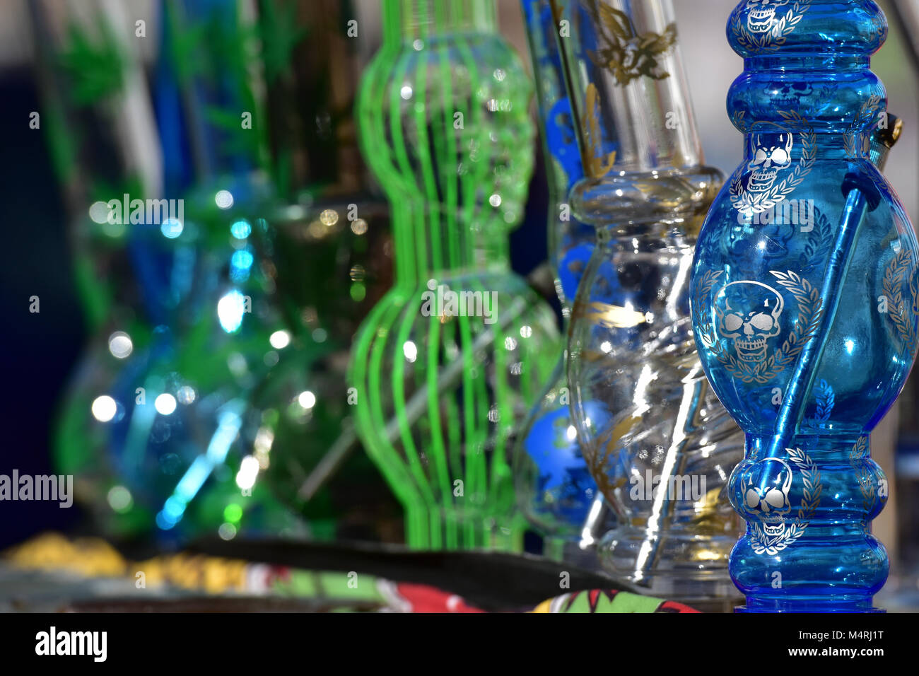 Drugs related paraphernalia on sale on a market stall for the use of ...