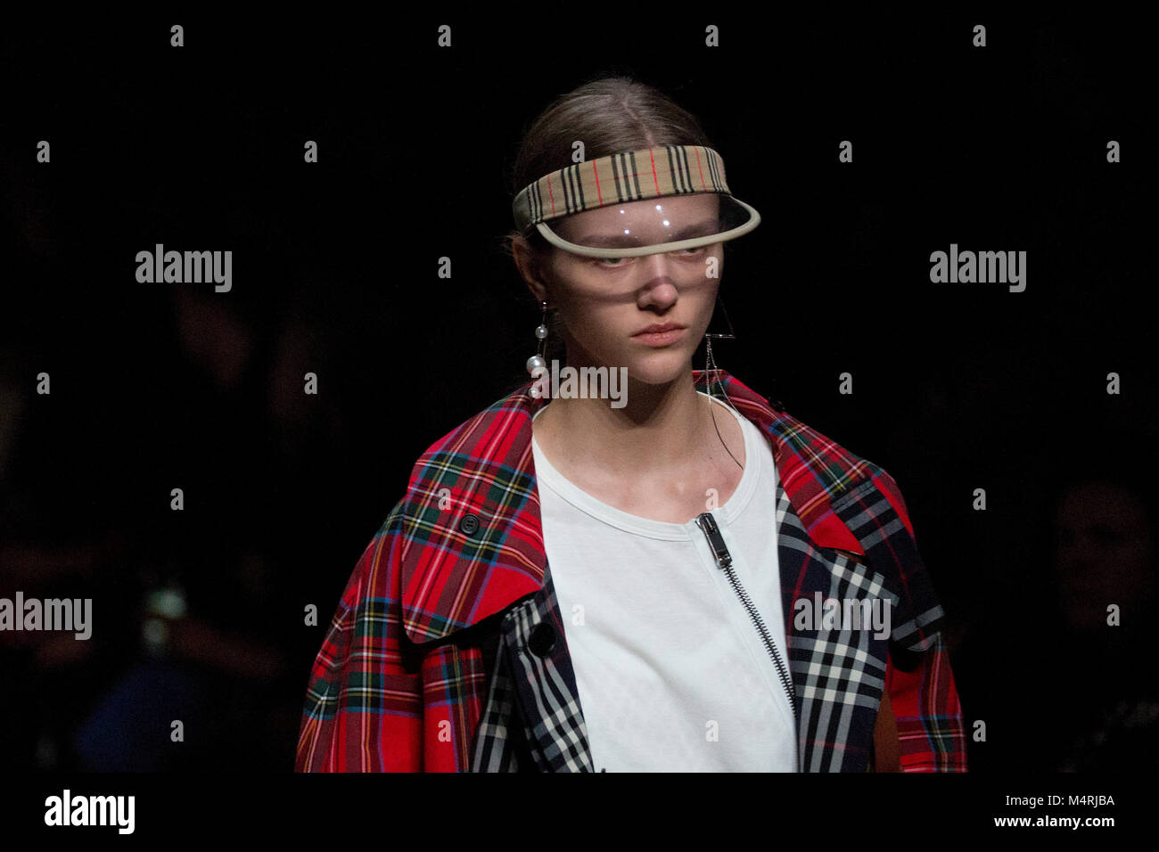 Models on the catwalk during the Burberry Autumn/Winter 2018 London ...