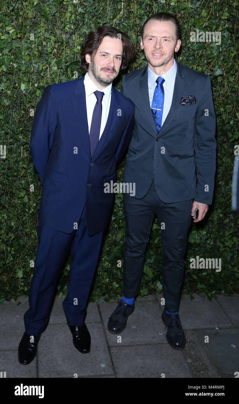 Simon Pegg (right) and Edgar Wright arriving at the Charles Finch and ...