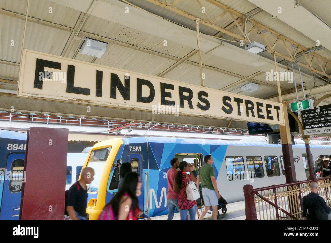 Melbourne, Australia: March 14, 2017: People walk past at Flinders ...