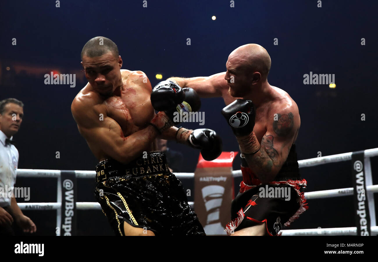 George Groves (right) and Chris Eubank (left) during the WBA Super ...