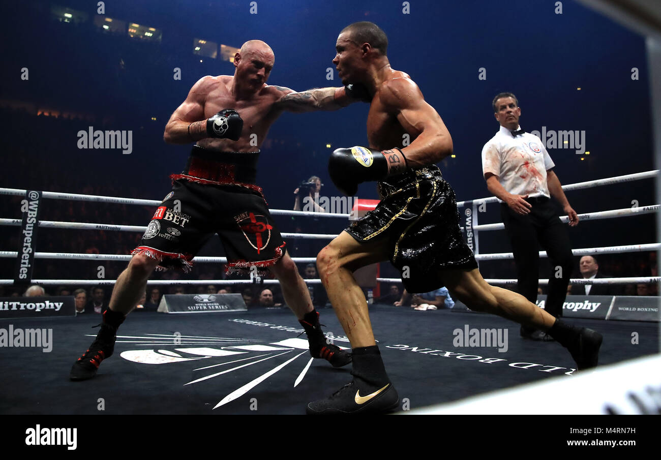 George Groves (left) and Chris Eubank (right) during the WBA Super ...
