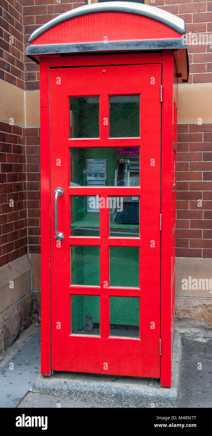 Classic red phone booth. The Rocks. AUSTRALIA Stock Photo - Alamy