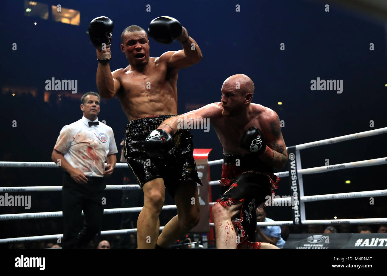 Chris Eubank (left) and George Groves (right) during the WBA Super ...