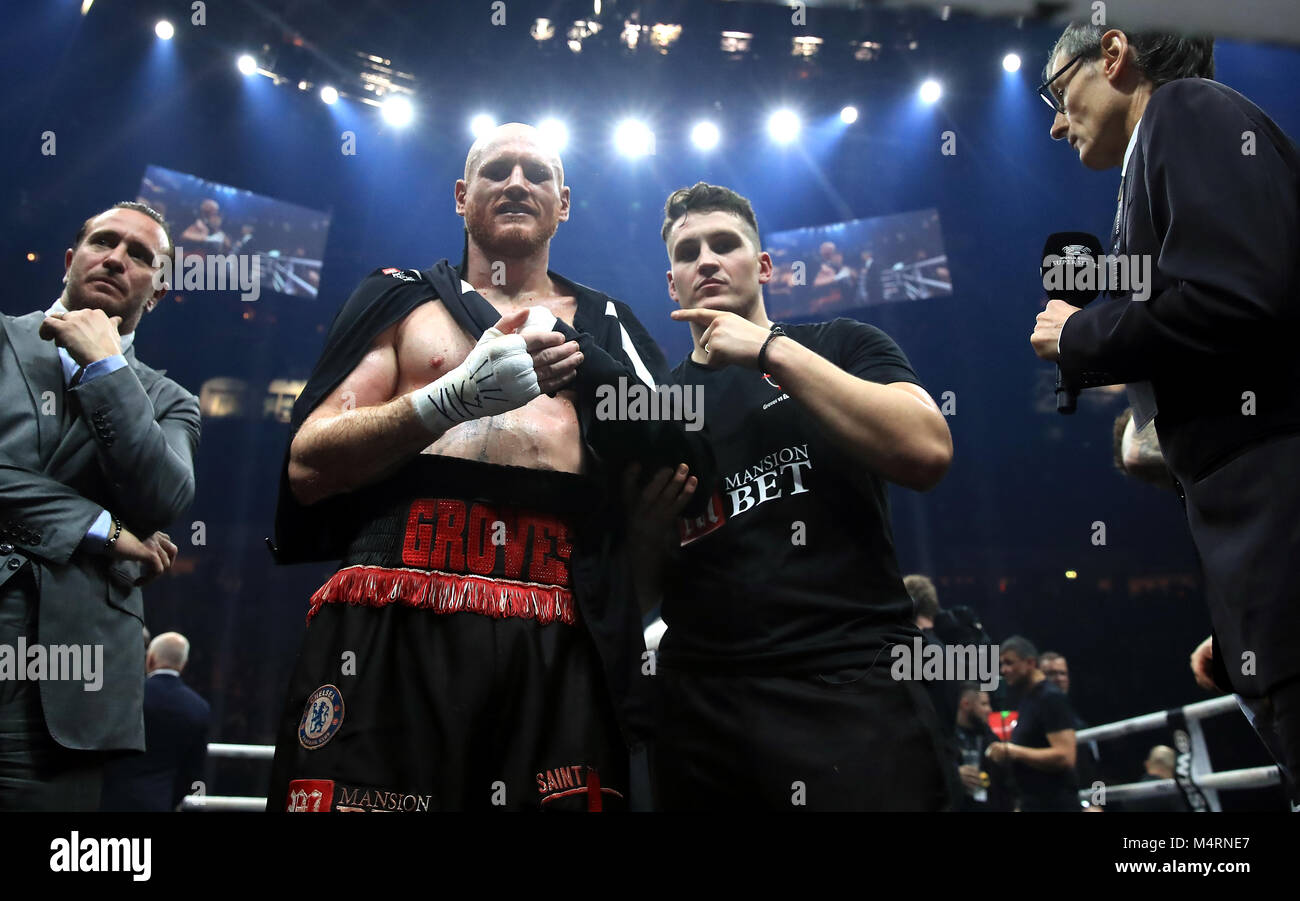 George Groves celebrates winning the WBA Super-Middleweight title fight ...