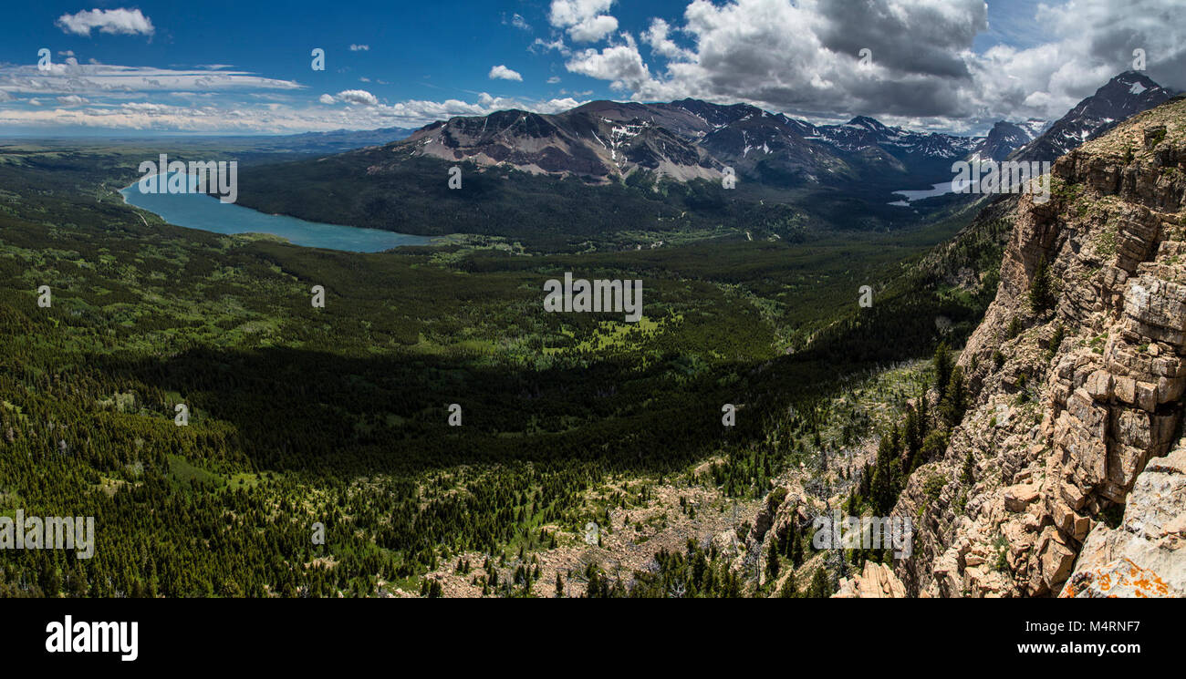 Two Medicine Valley Panorama From Spot Mountain Stock Photo - Alamy