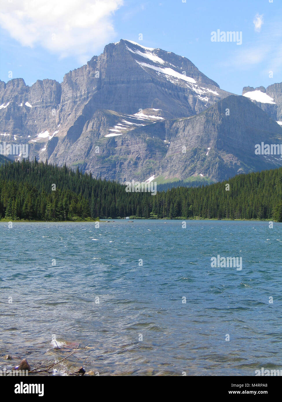 A famous view of Mt. Gould and Angel Wing from the shores of ...