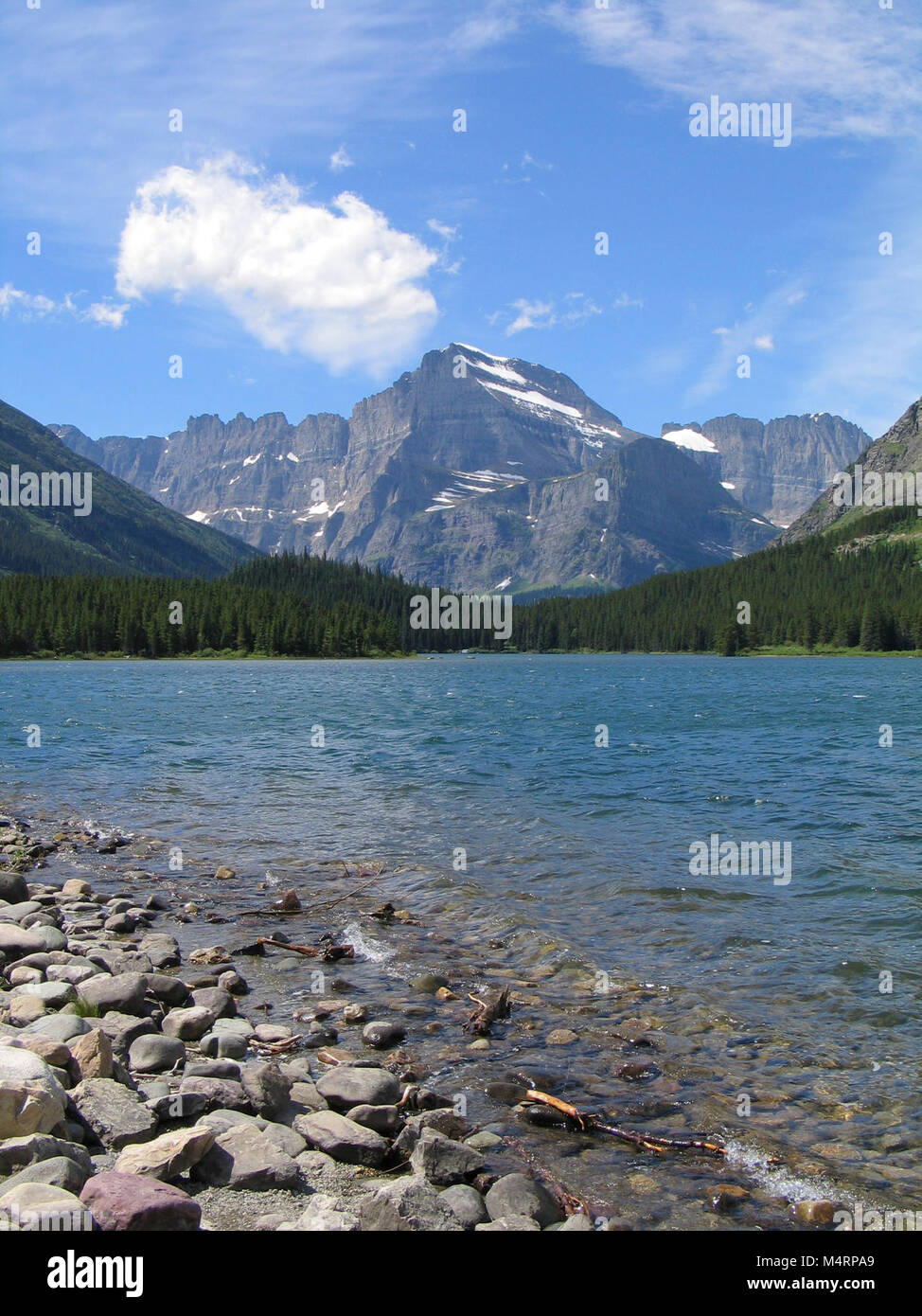 A famous view of Mt. Gould and Angel Wing from the shores of ...