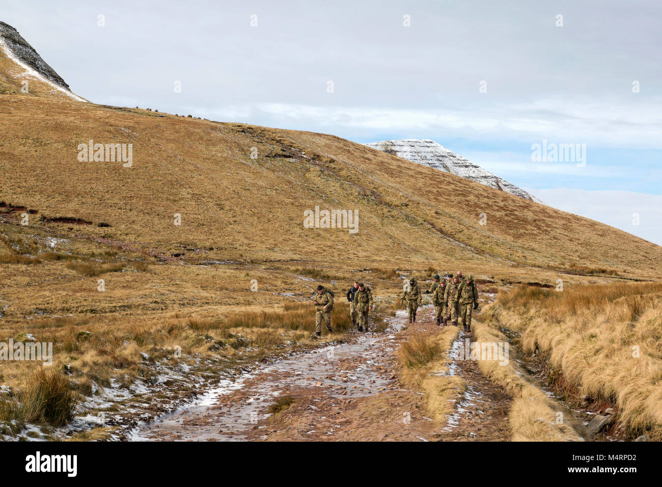 Brecon, UK: Febuary 07, 2018: Soldiers on a Training Exercise over the ...