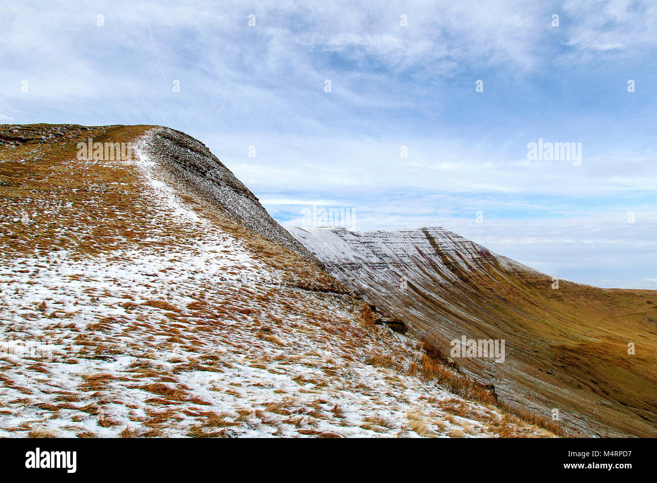 Corn Du, Pen y Fan and Cribyn mountain summits in the Brecon Beacons ...