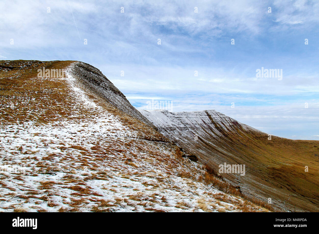 Corn Du, Pen y Fan and Cribyn mountain summits in the Brecon Beacons ...