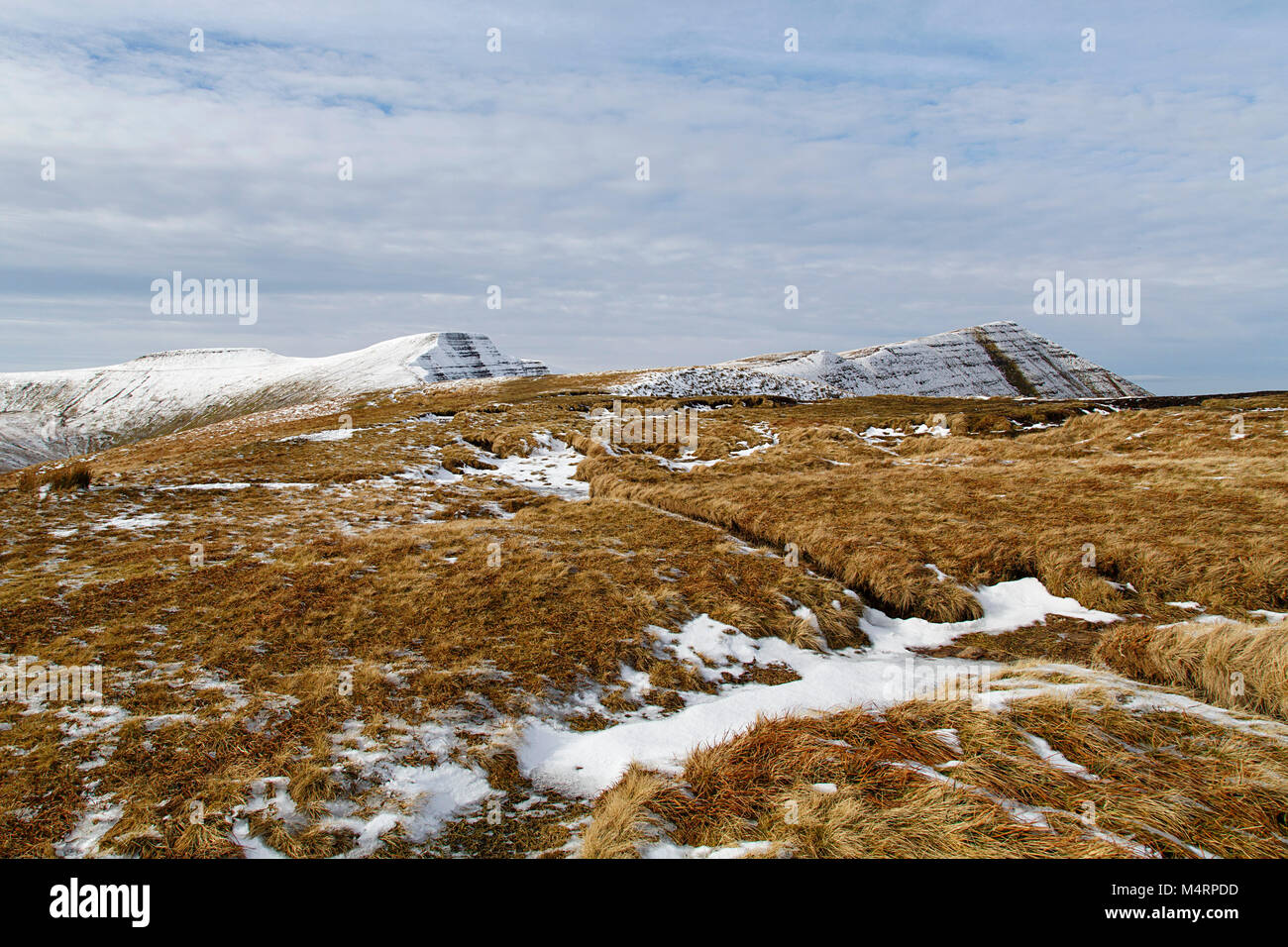Corn Du, Pen y Fan and Cribyn mountain summits in the Brecon Beacons ...