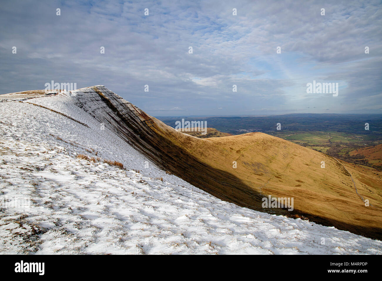 Corn Du, Pen y Fan and Cribyn mountain summits in the Brecon Beacons ...