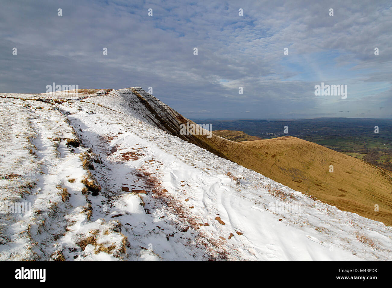 Corn Du, Pen y Fan and Cribyn mountain summits in the Brecon Beacons ...