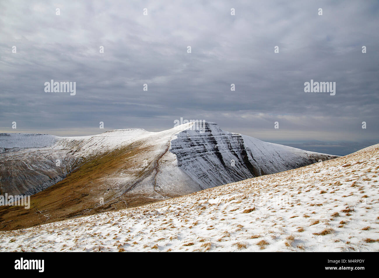Corn Du, Pen y Fan and Cribyn mountain summits in the Brecon Beacons ...