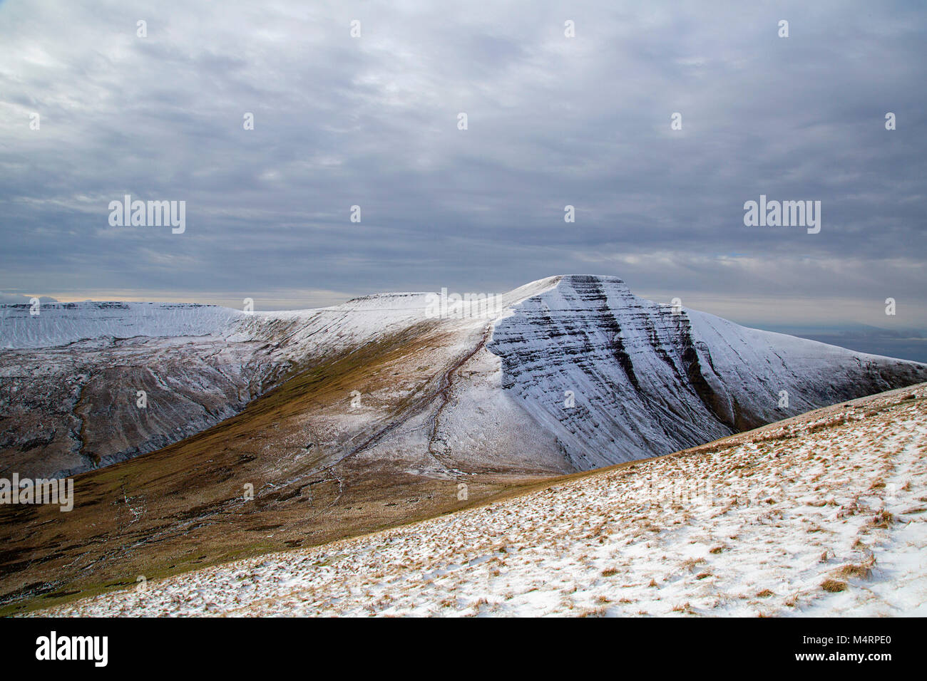 Corn Du, Pen y Fan and Cribyn mountain summits in the Brecon Beacons ...