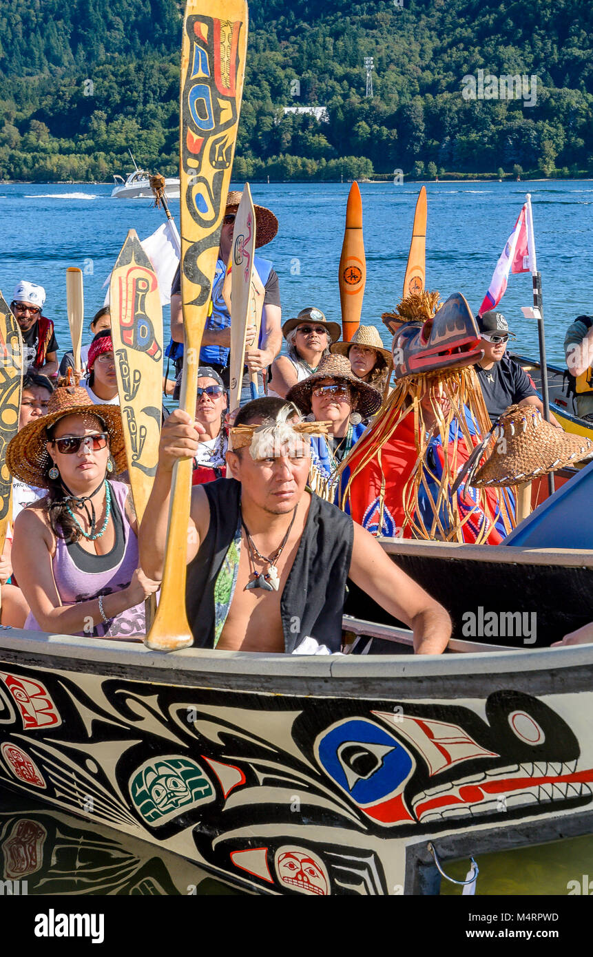 Many People, One Canoe. Salish First Nations, Gathering of Canoes to ...