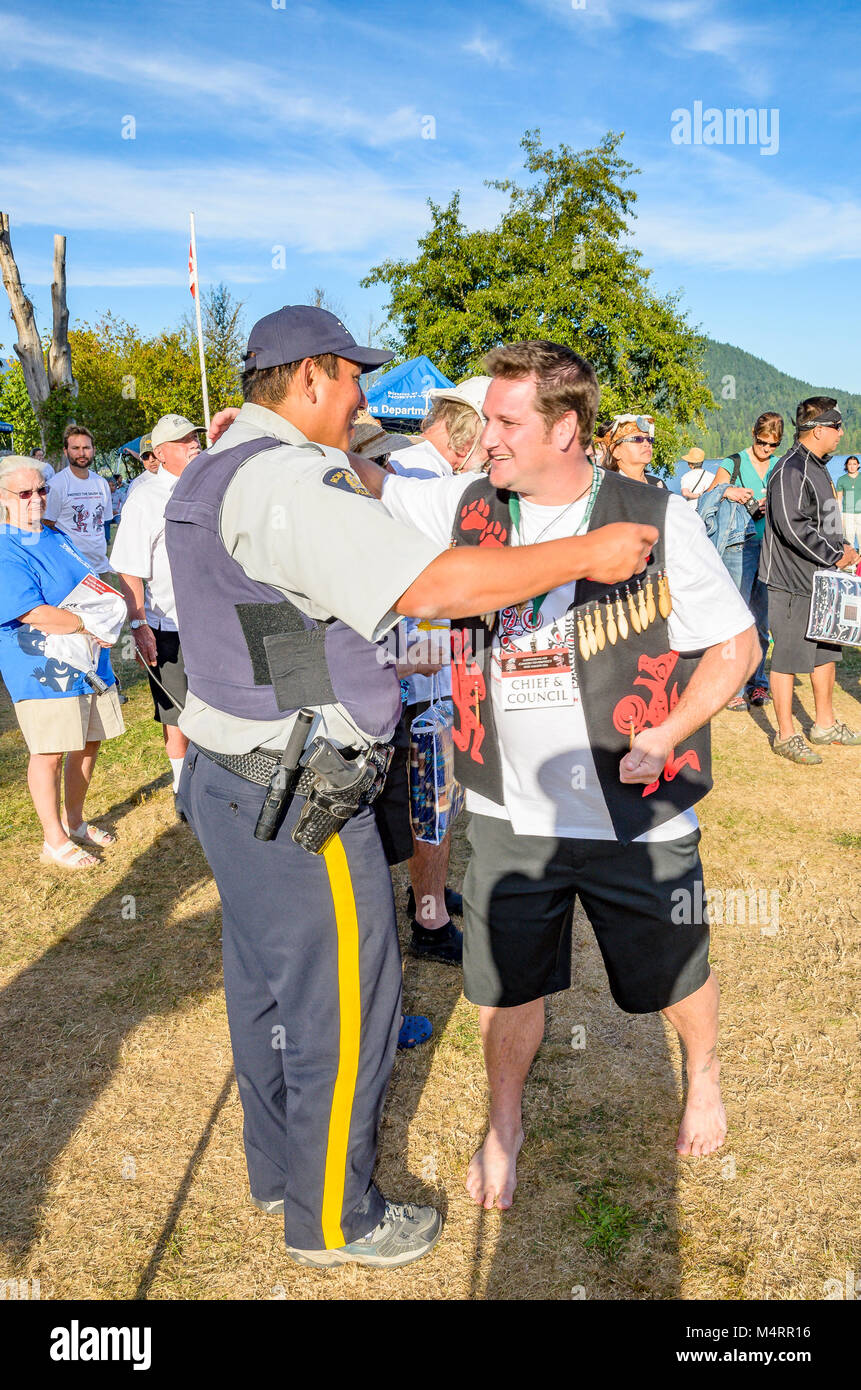 Chief Justin George of Tsleil-Waututh Nation greets First Nations RCMP ...