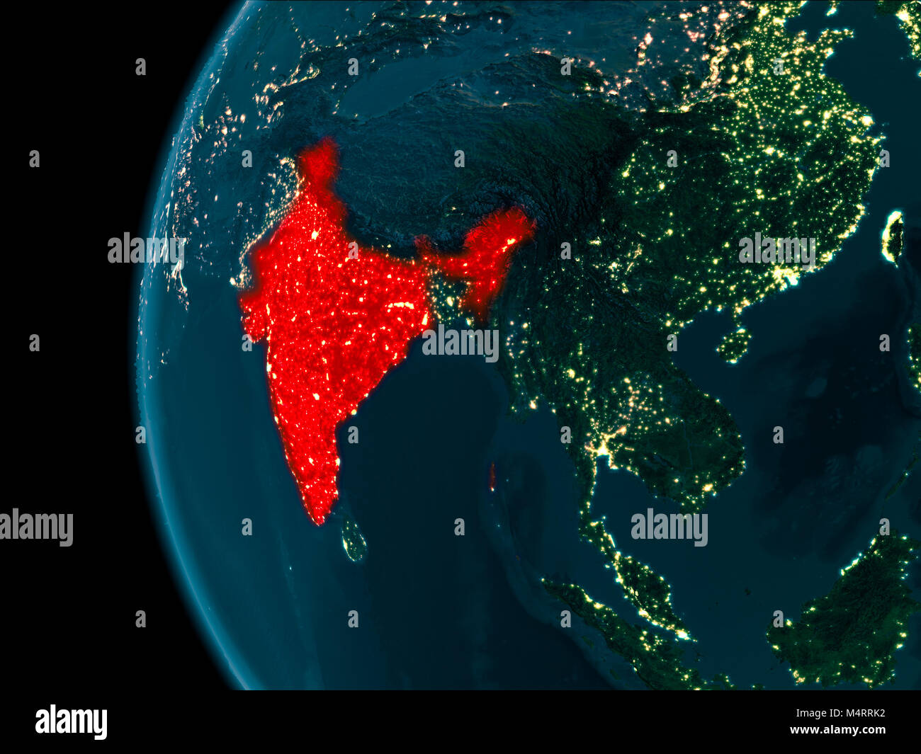Satellite image of india at night hi-res stock photography and images ...