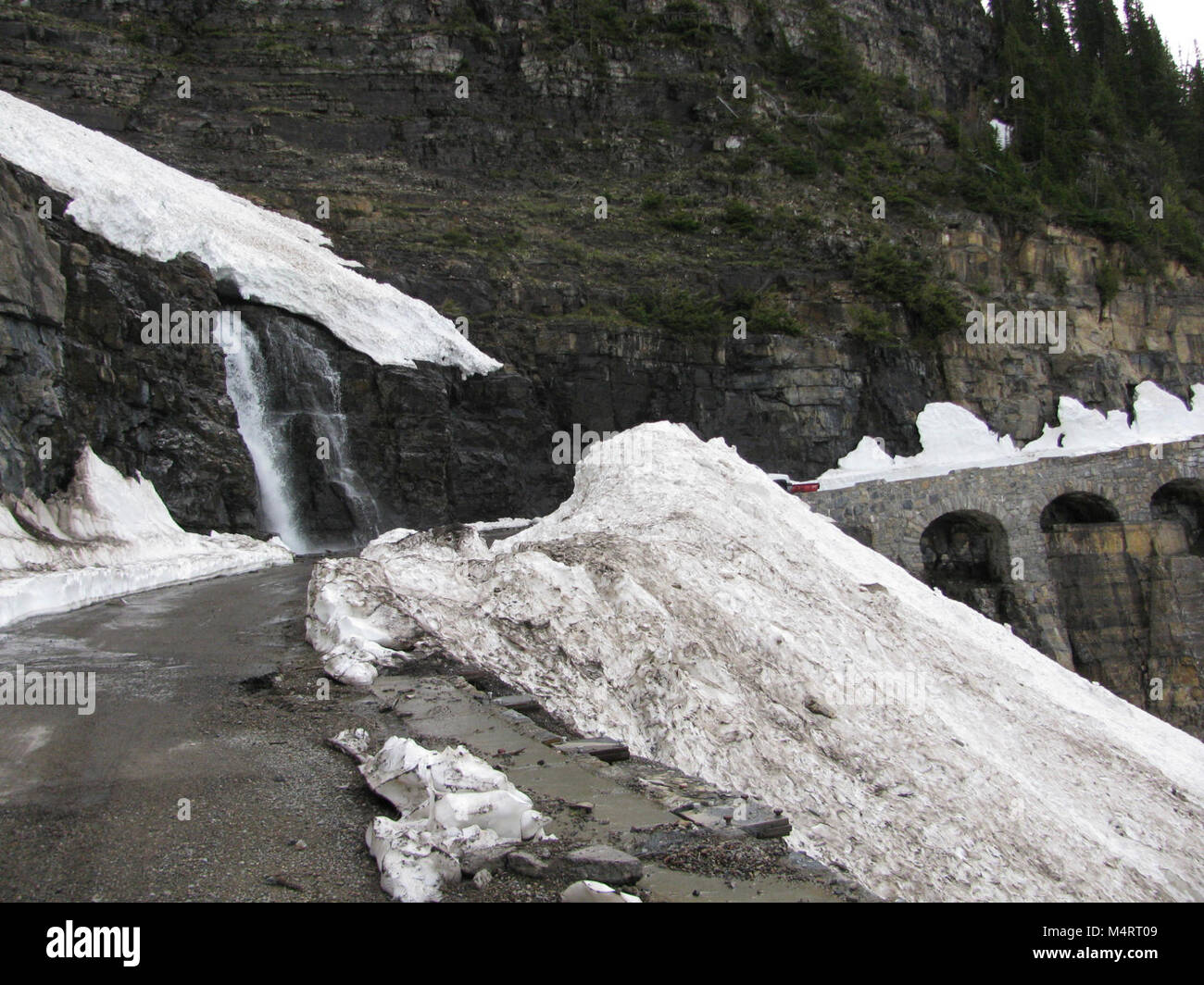 Triple Arches.Going-to-the-Sun Road, June Stock Photo - Alamy