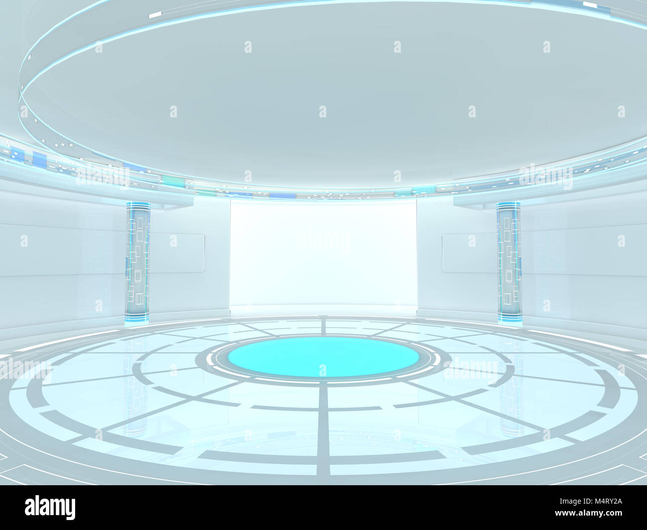 Abstract modern architecture background, empty open space interior. 3D ...